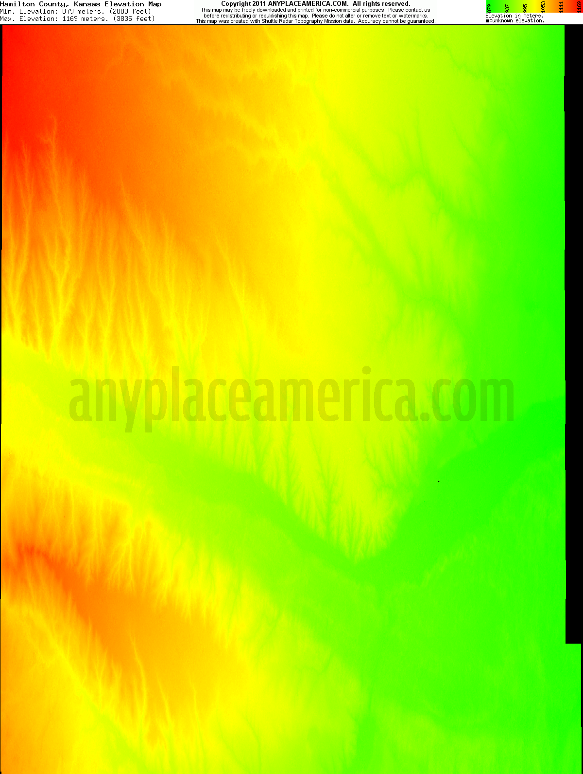 Free Hamilton County, Kansas Topo Maps & Elevations