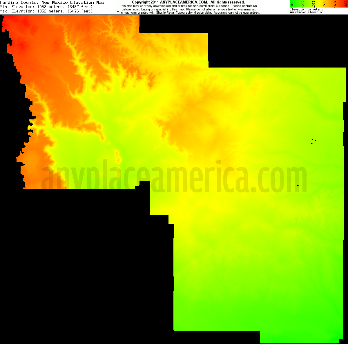 Free Harding County, New Mexico Topo Maps & Elevations