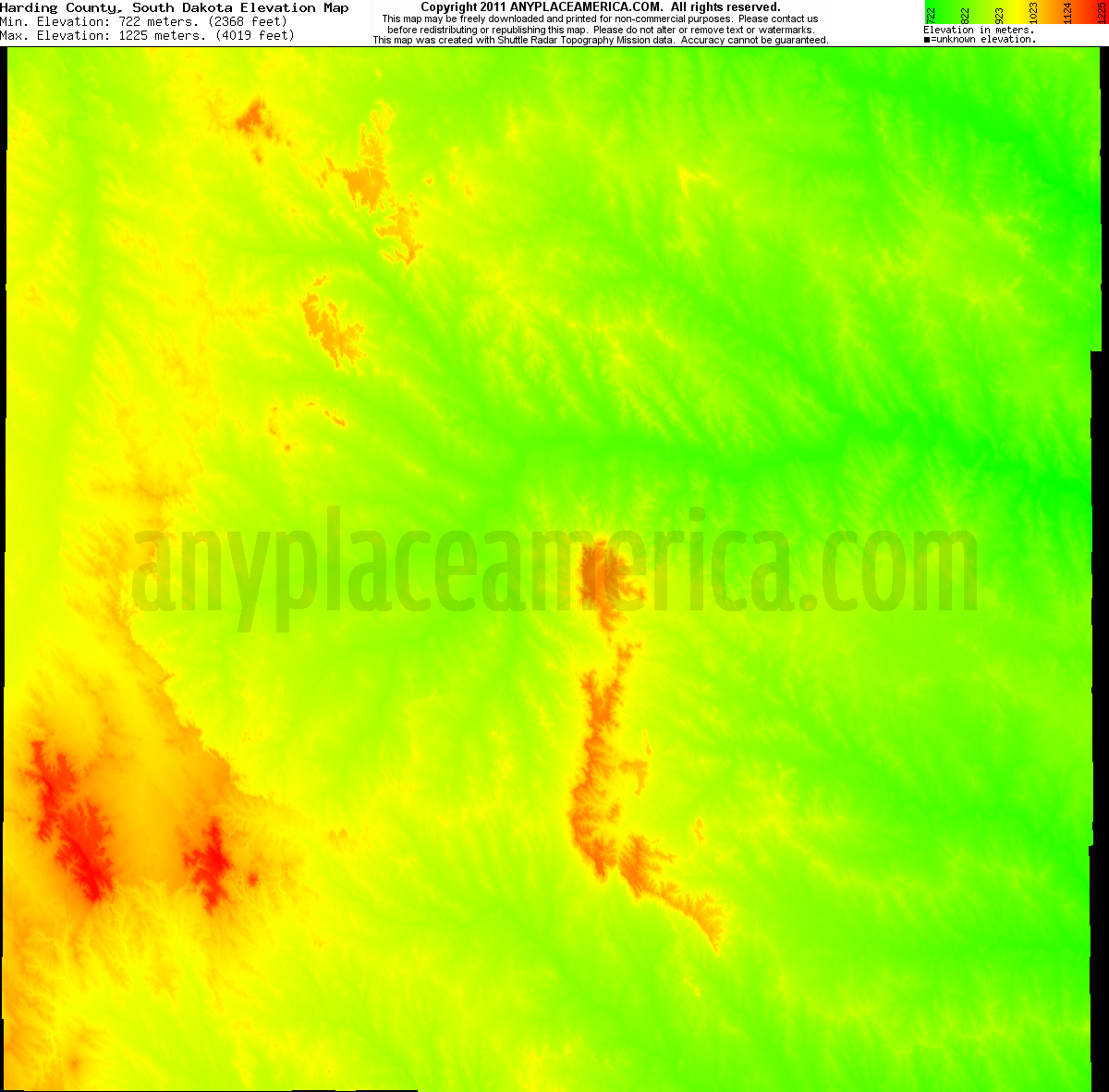 Free Harding County, South Dakota Topo Maps & Elevations