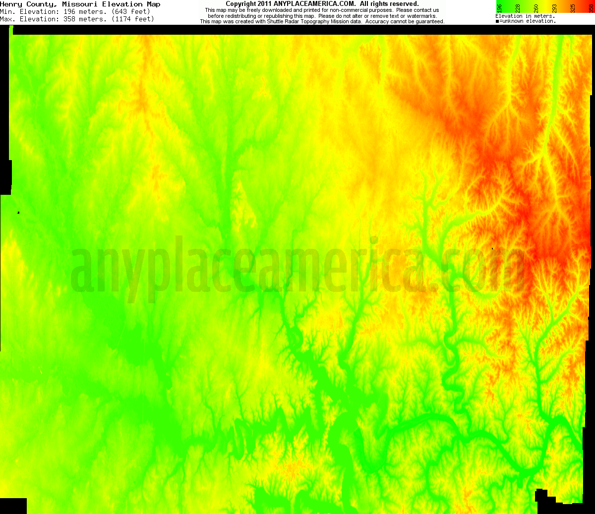 Free Henry County, Missouri Topo Maps & Elevations