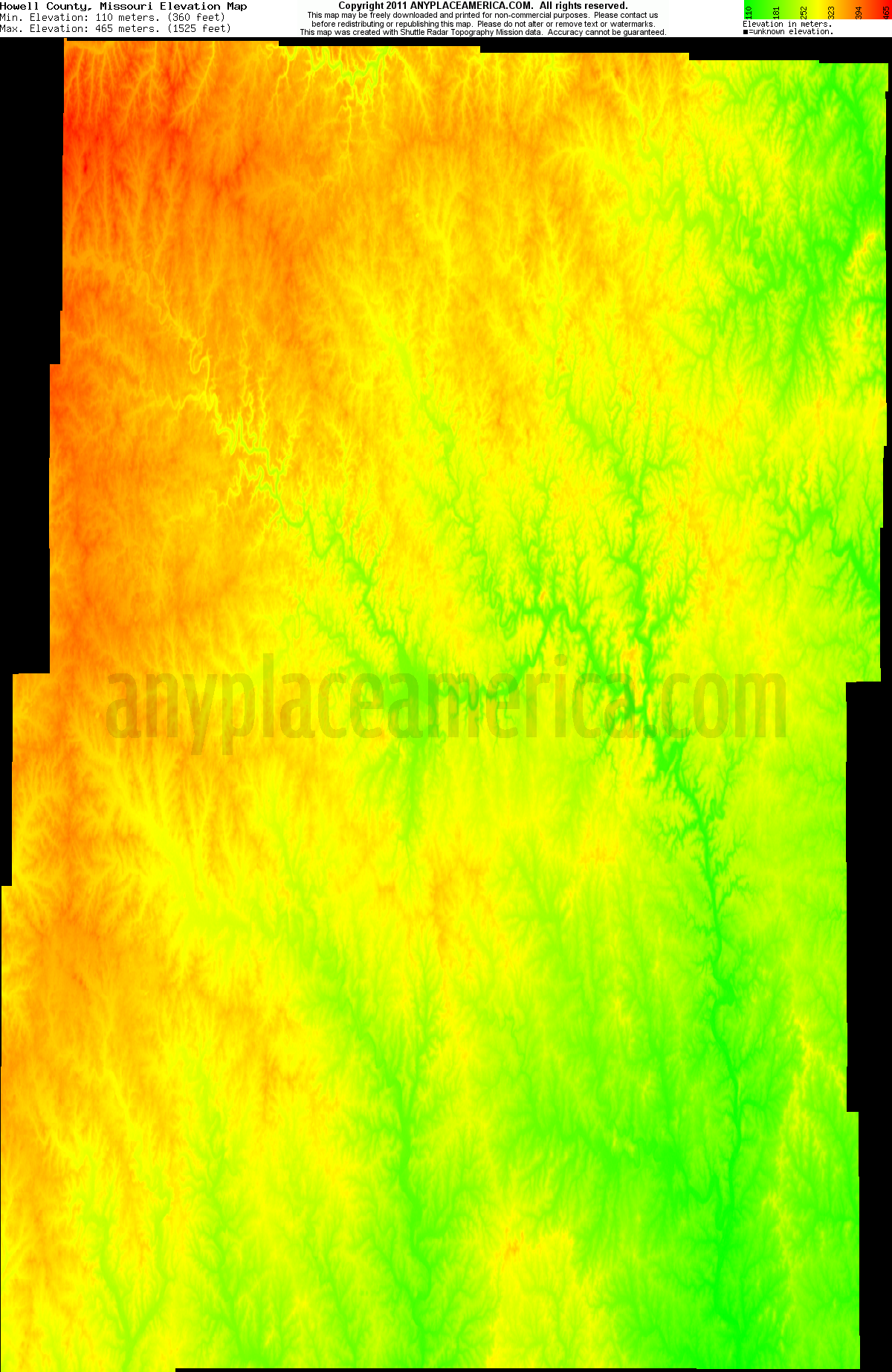 Free Howell County, Missouri Topo Maps & Elevations