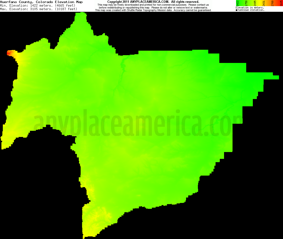 Free Huerfano County, Colorado Topo Maps & Elevations