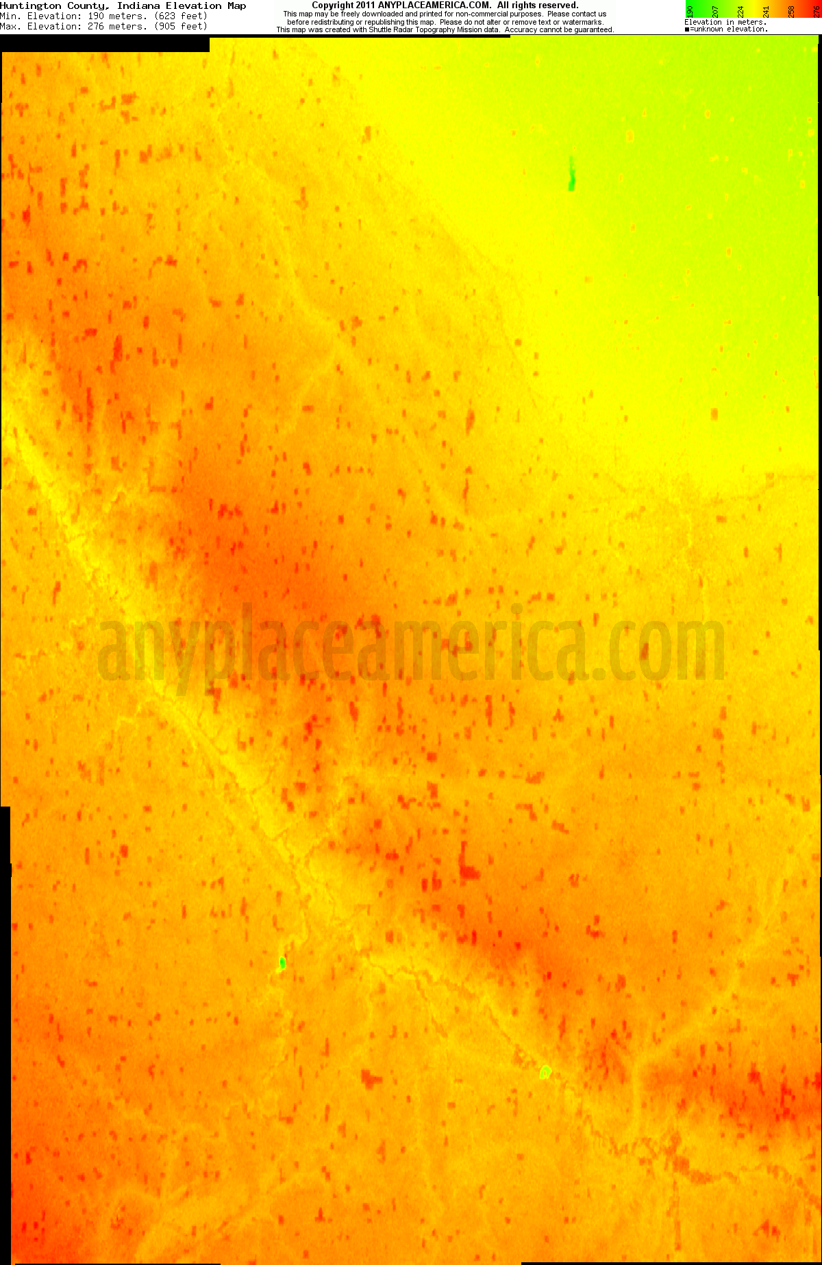 Free Huntington County, Indiana Topo Maps & Elevations