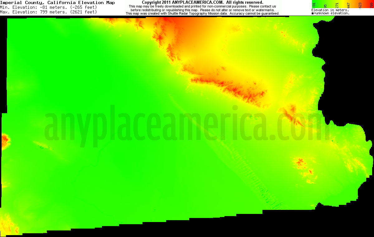 Free Imperial County, California Topo Maps & Elevations