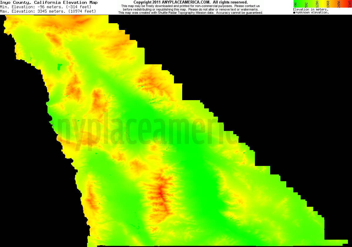 Free Inyo County, California Topo Maps & Elevations