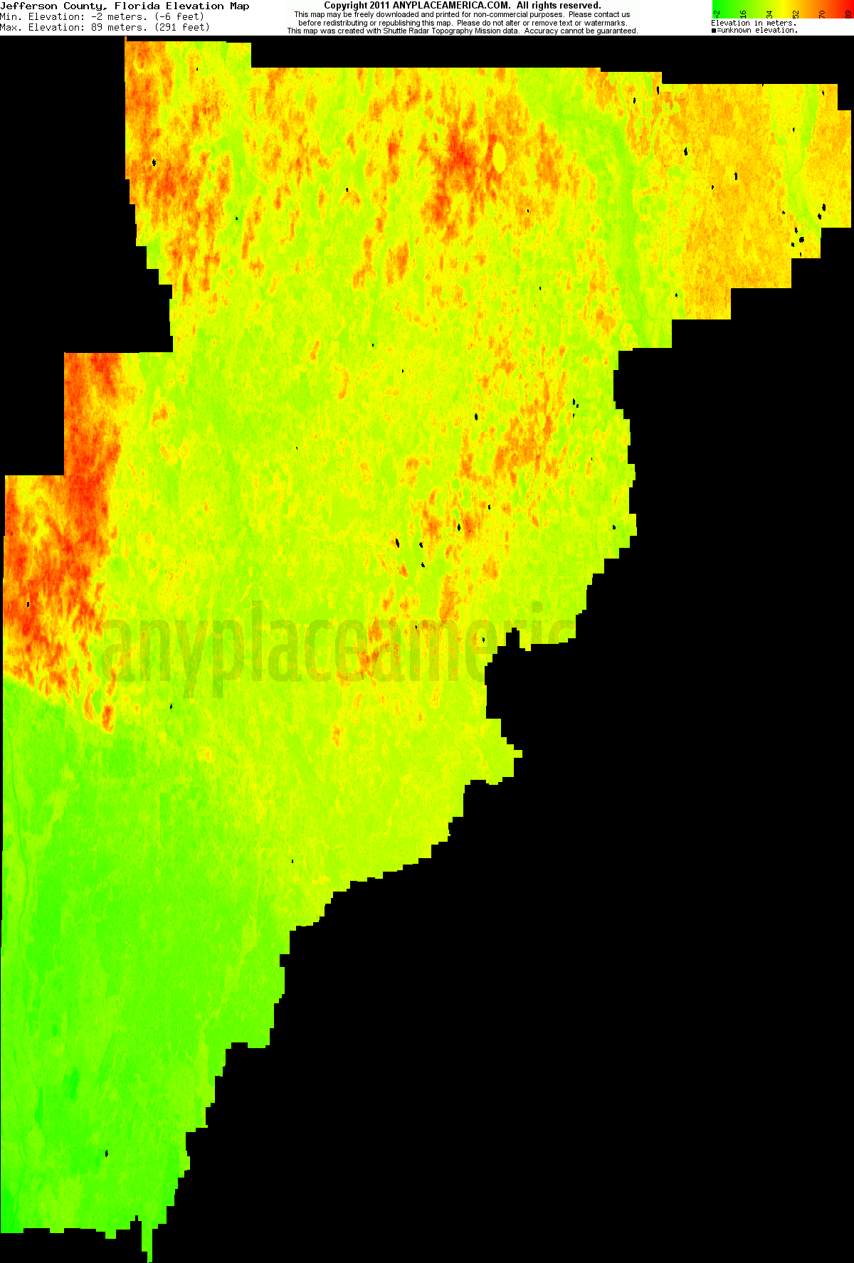Free Jefferson County, Florida Topo Maps & Elevations