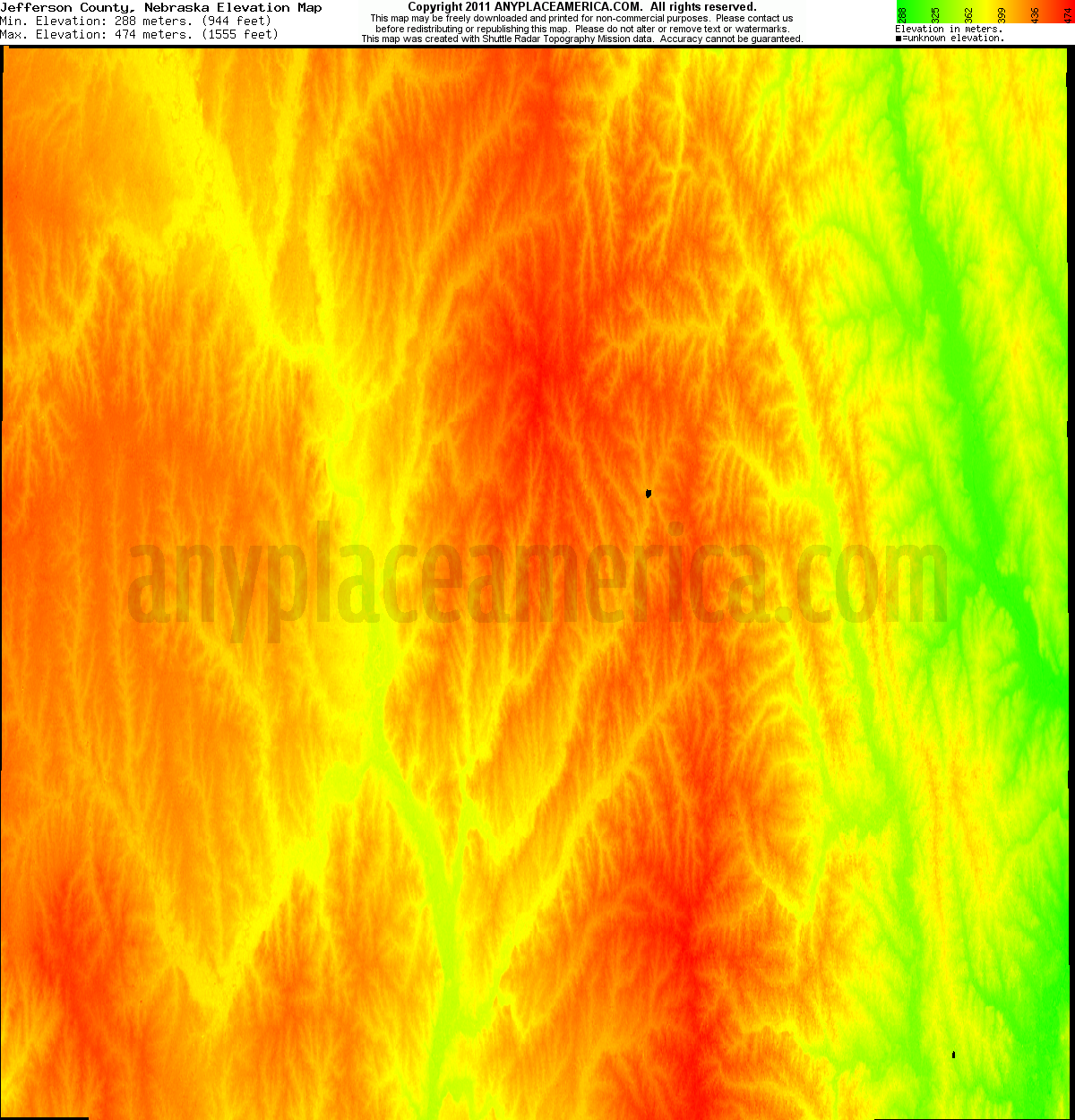 Free Jefferson County, Nebraska Topo Maps & Elevations