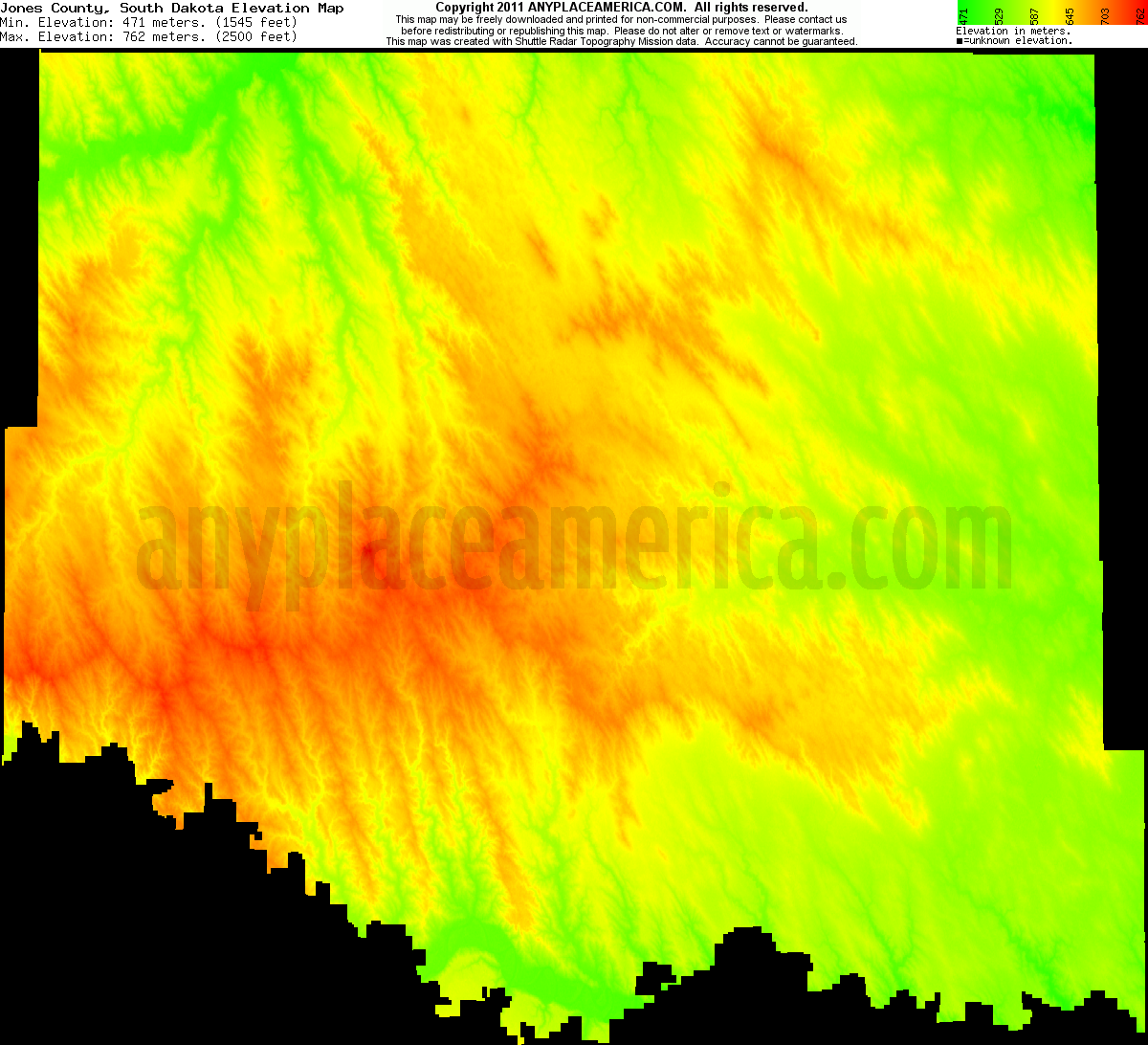 Free Jones County, South Dakota Topo Maps & Elevations