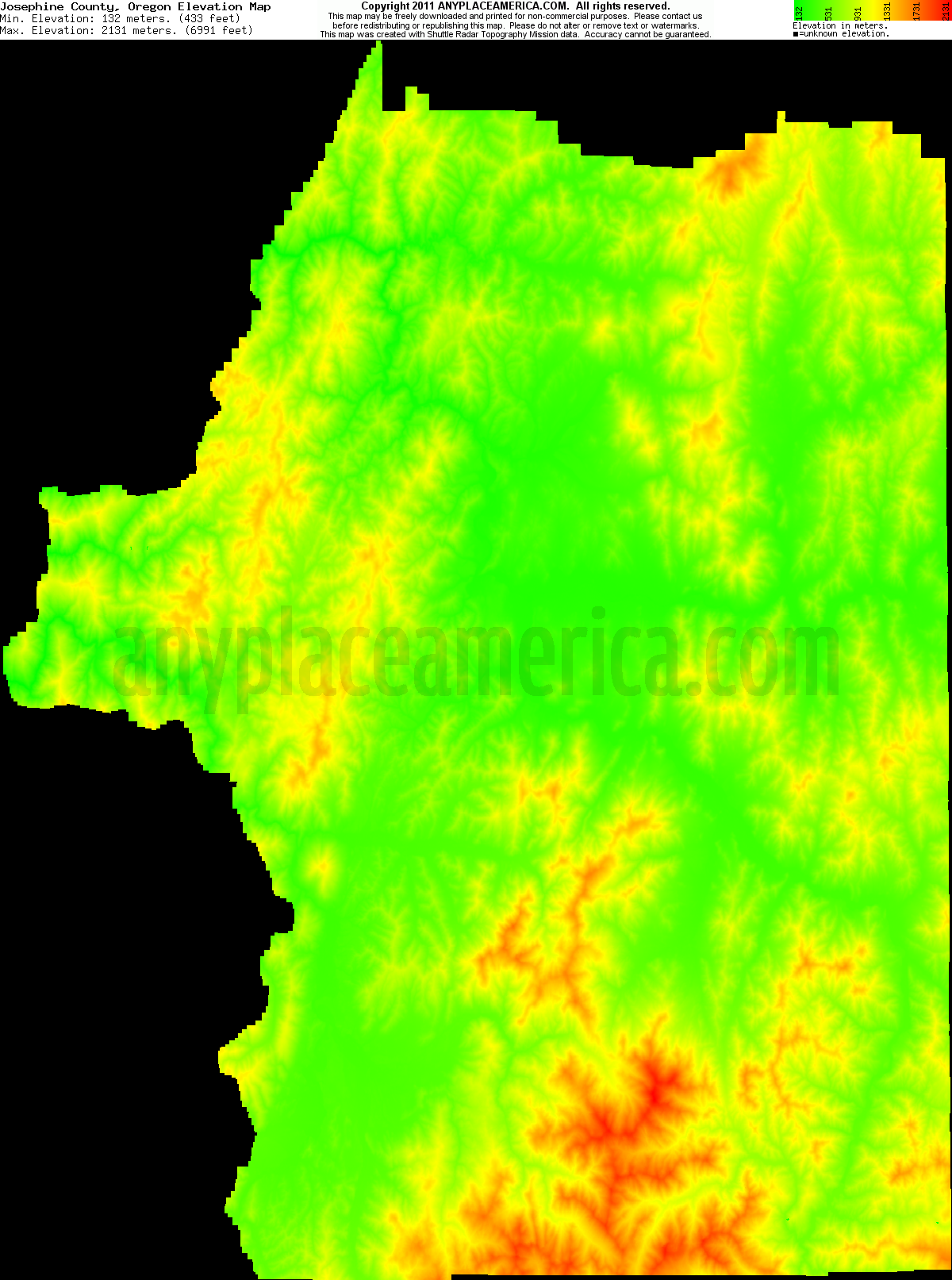 Free Josephine County, Oregon Topo Maps & Elevations