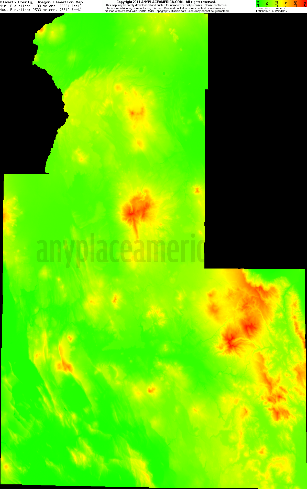 Klamath County Location Map Oregon Emapsworldcom