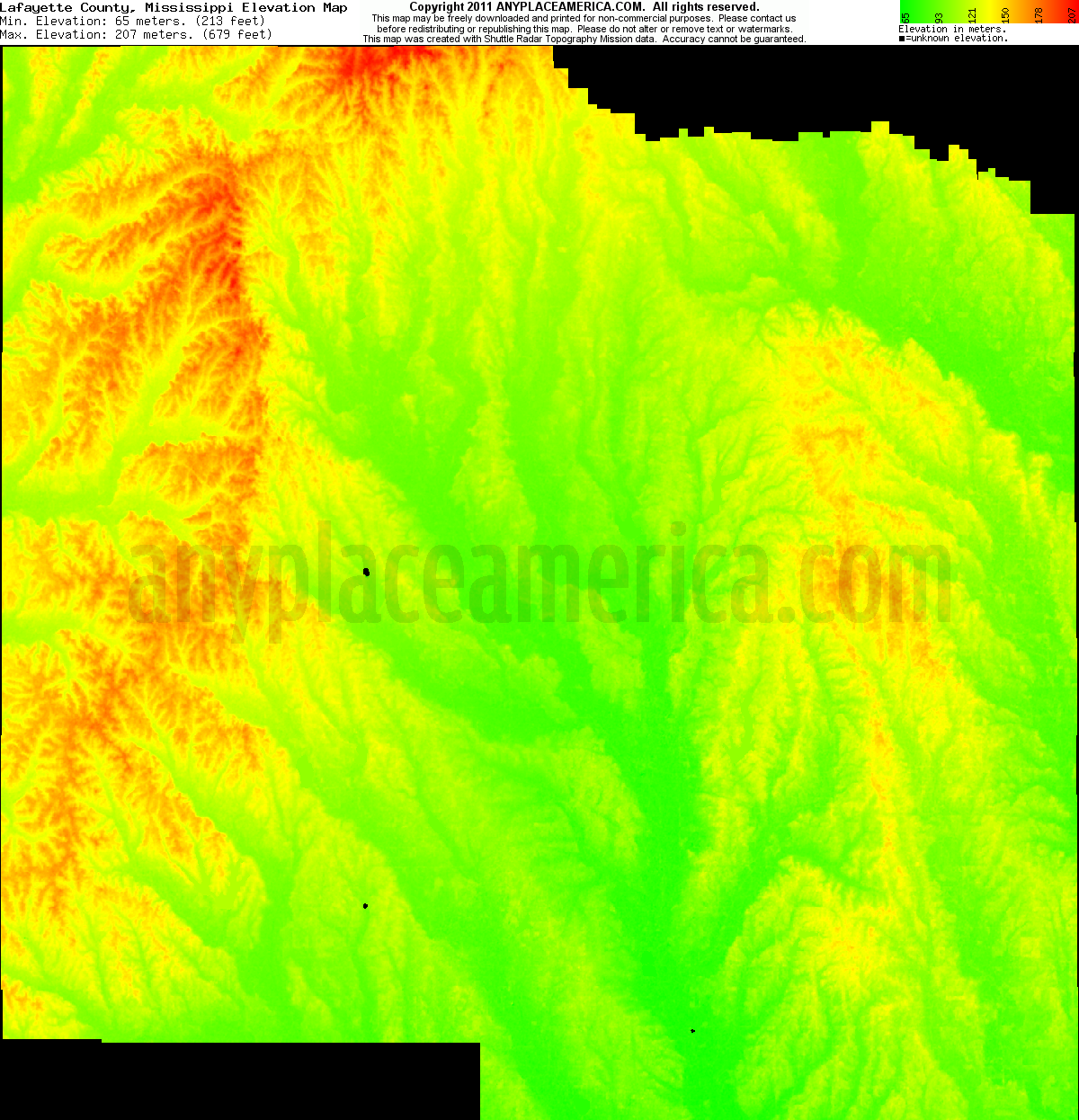 Free Lafayette County, Mississippi Topo Maps & Elevations