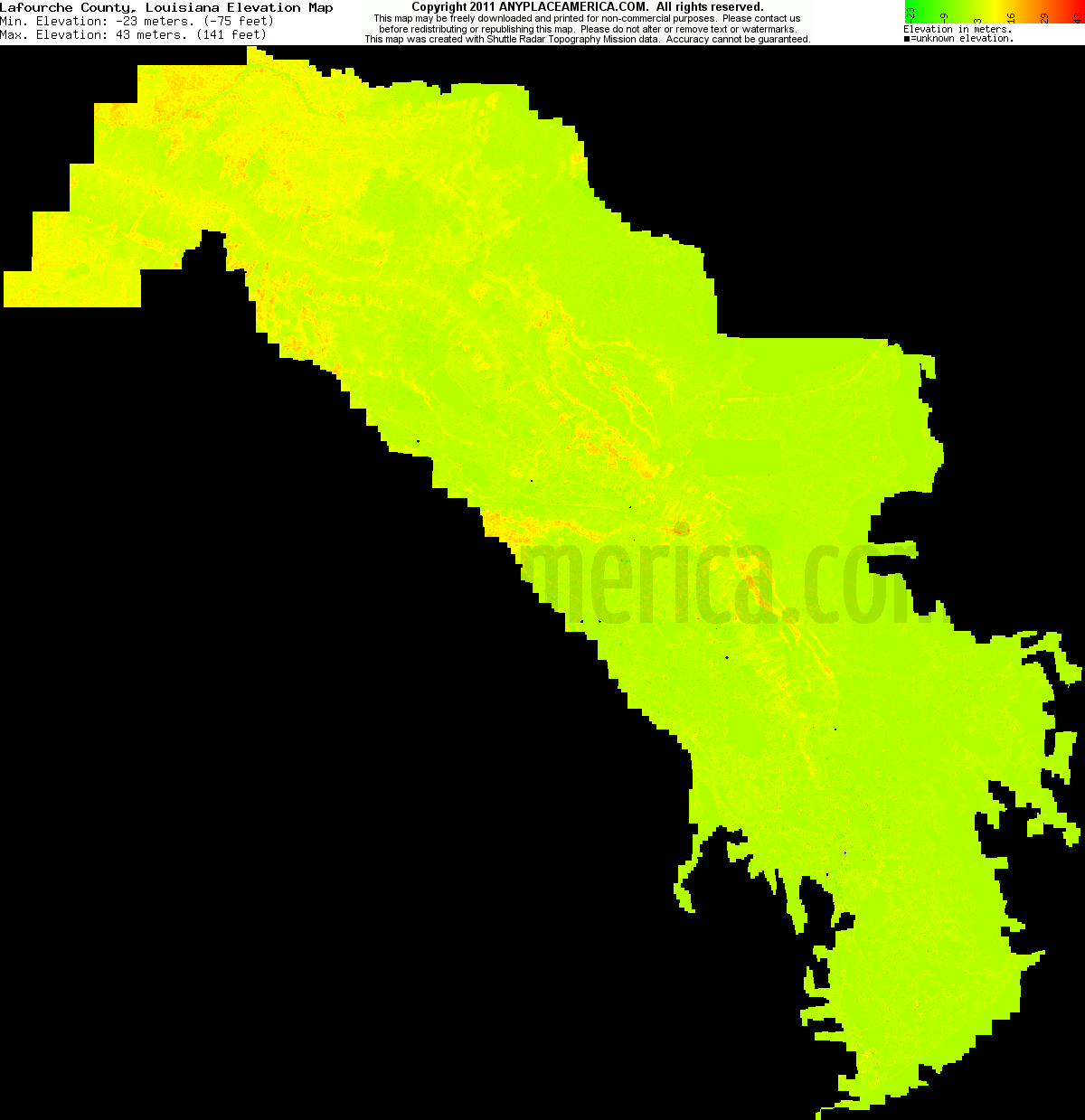Free Lafourche Parish, Louisiana Topo Maps & Elevations