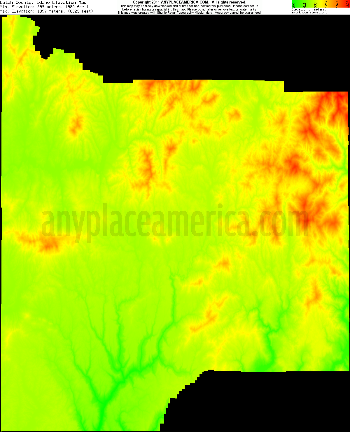 Free Latah County, Idaho Topo Maps & Elevations