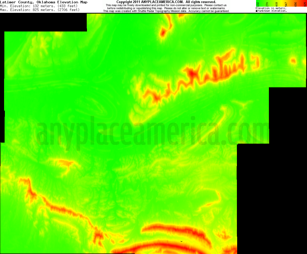 Free Latimer County, Oklahoma Topo Maps & Elevations