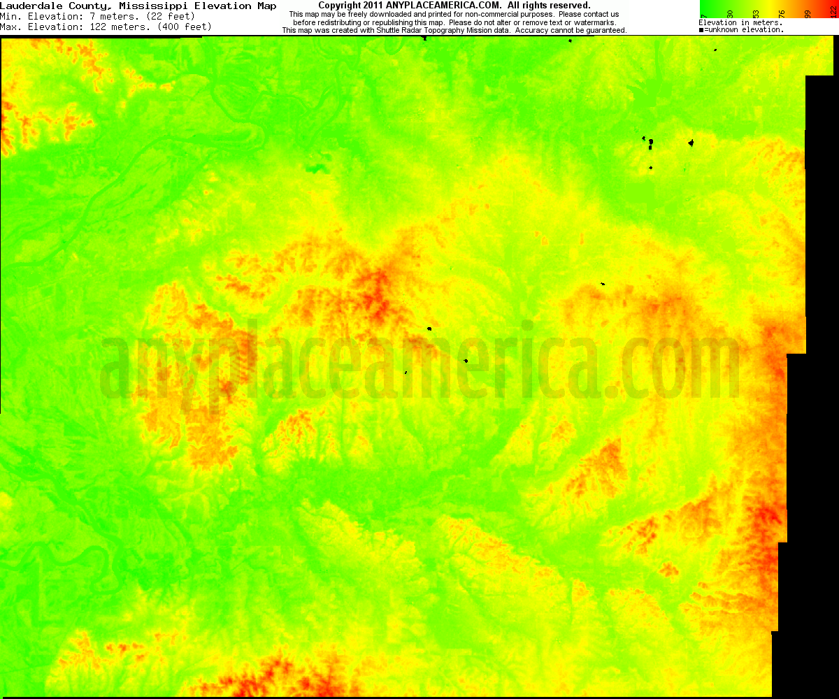 Free Lauderdale County, Mississippi Topo Maps & Elevations