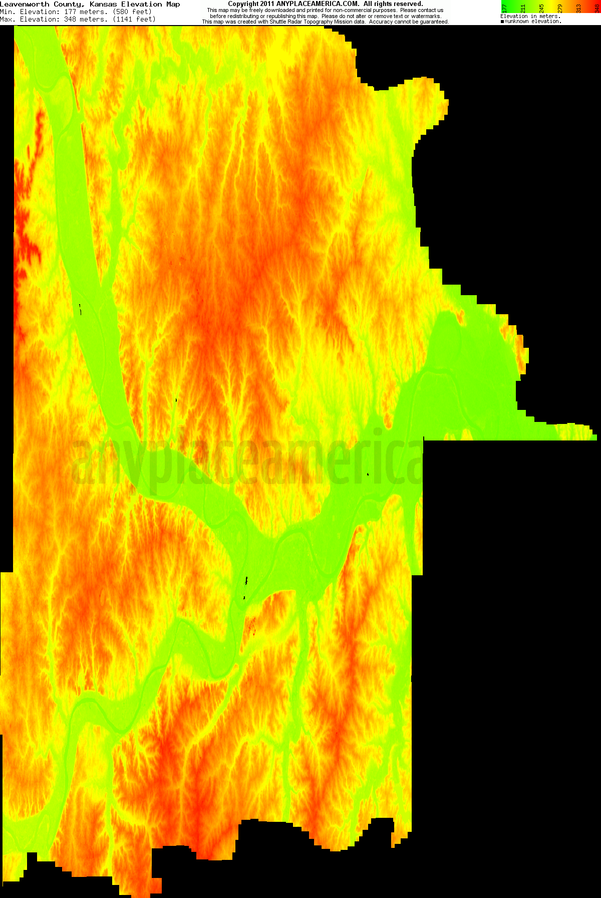Free Leavenworth County, Kansas Topo Maps & Elevations