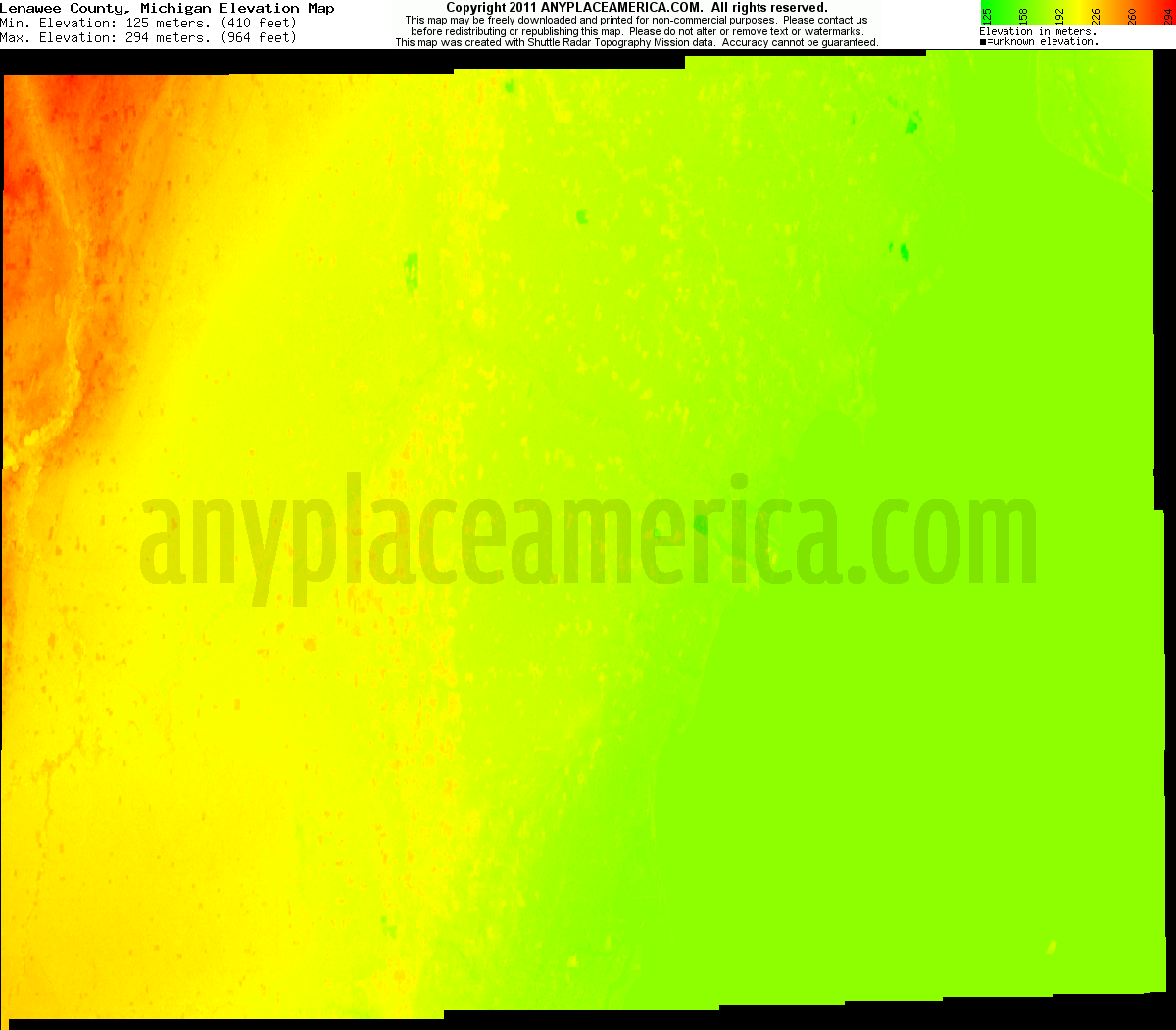 Free Lenawee County, Michigan Topo Maps & Elevations