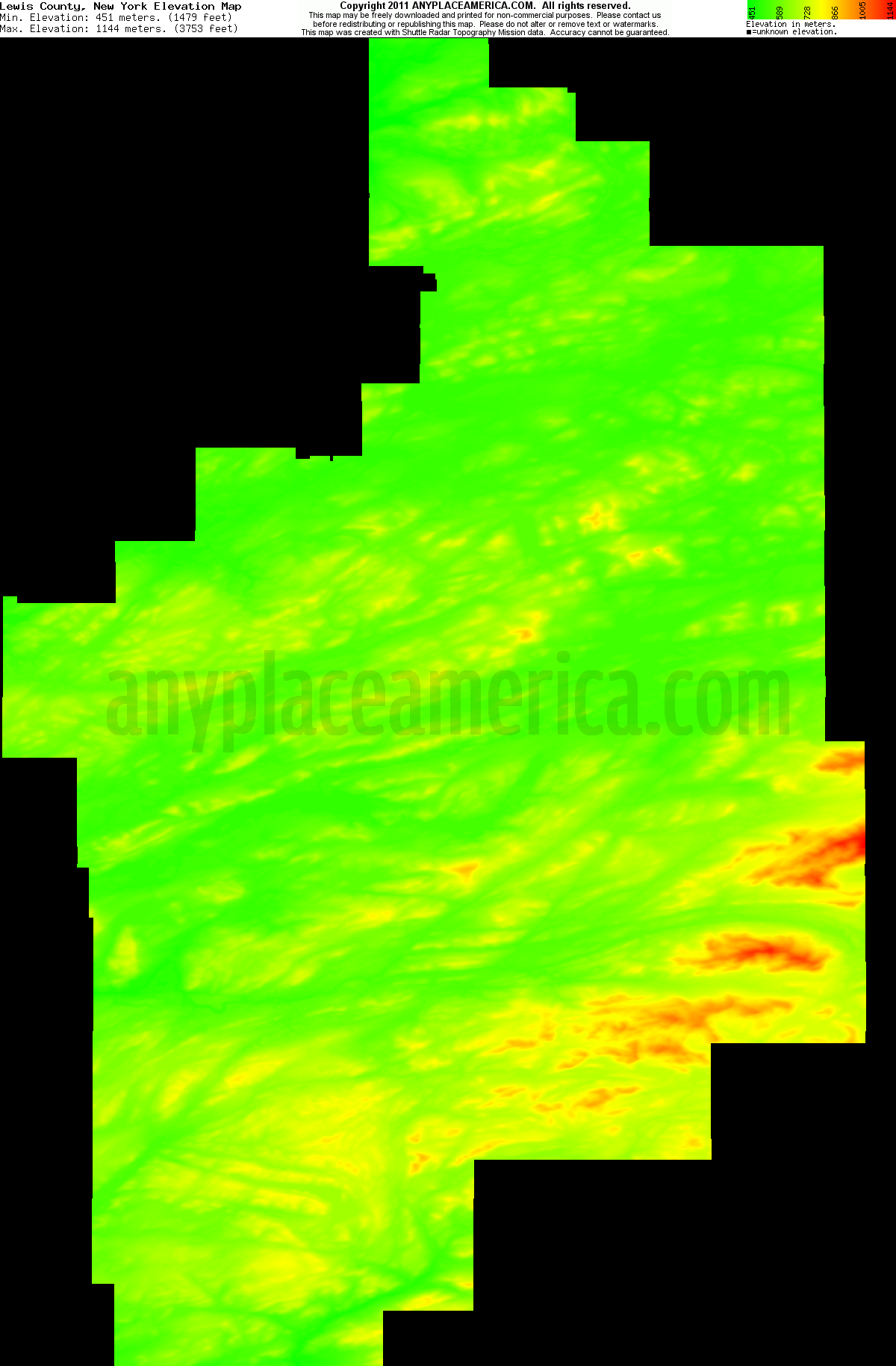 Free Lewis County, New York Topo Maps & Elevations