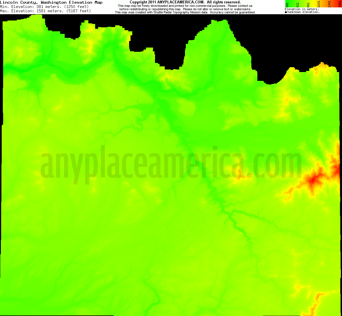 Free Lincoln County, Washington Topo Maps & Elevations
