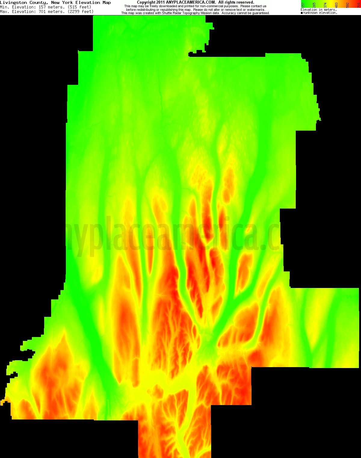 Free Livingston County, New York Topo Maps & Elevations