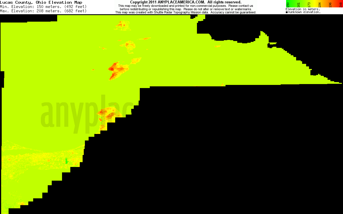 Free Lucas County, Ohio Topo Maps & Elevations