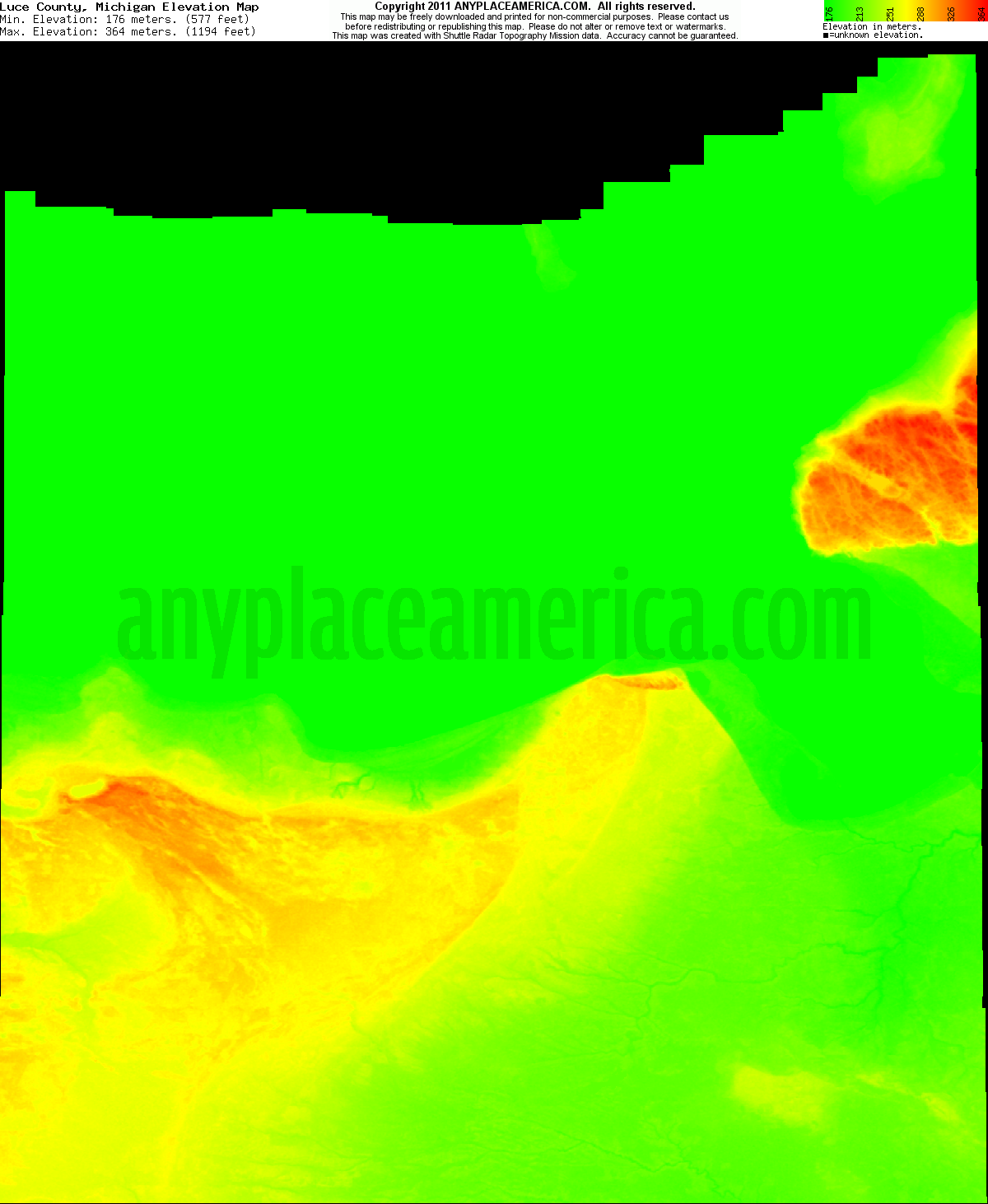 Free Luce County, Michigan Topo Maps & Elevations