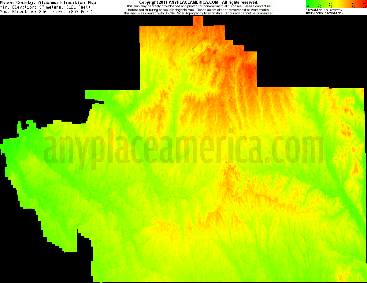 Free Macon County, Alabama Topo Maps & Elevations