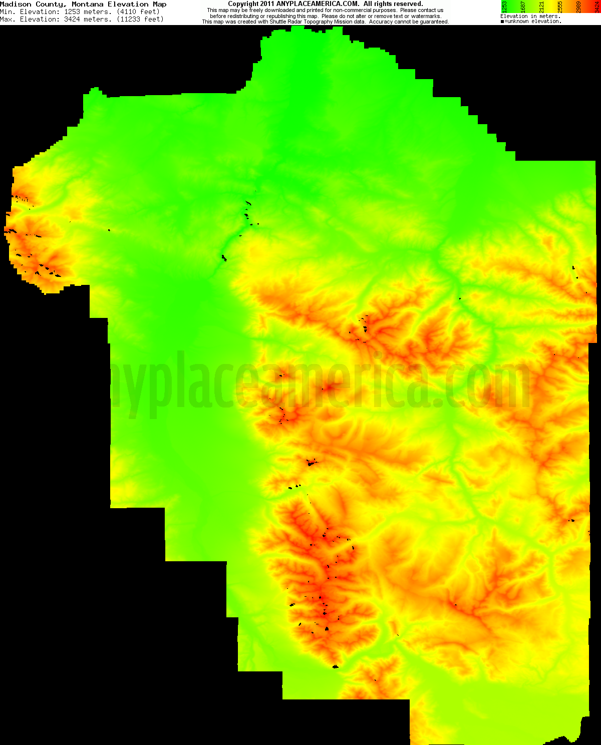 Free Madison County, Montana Topo Maps & Elevations