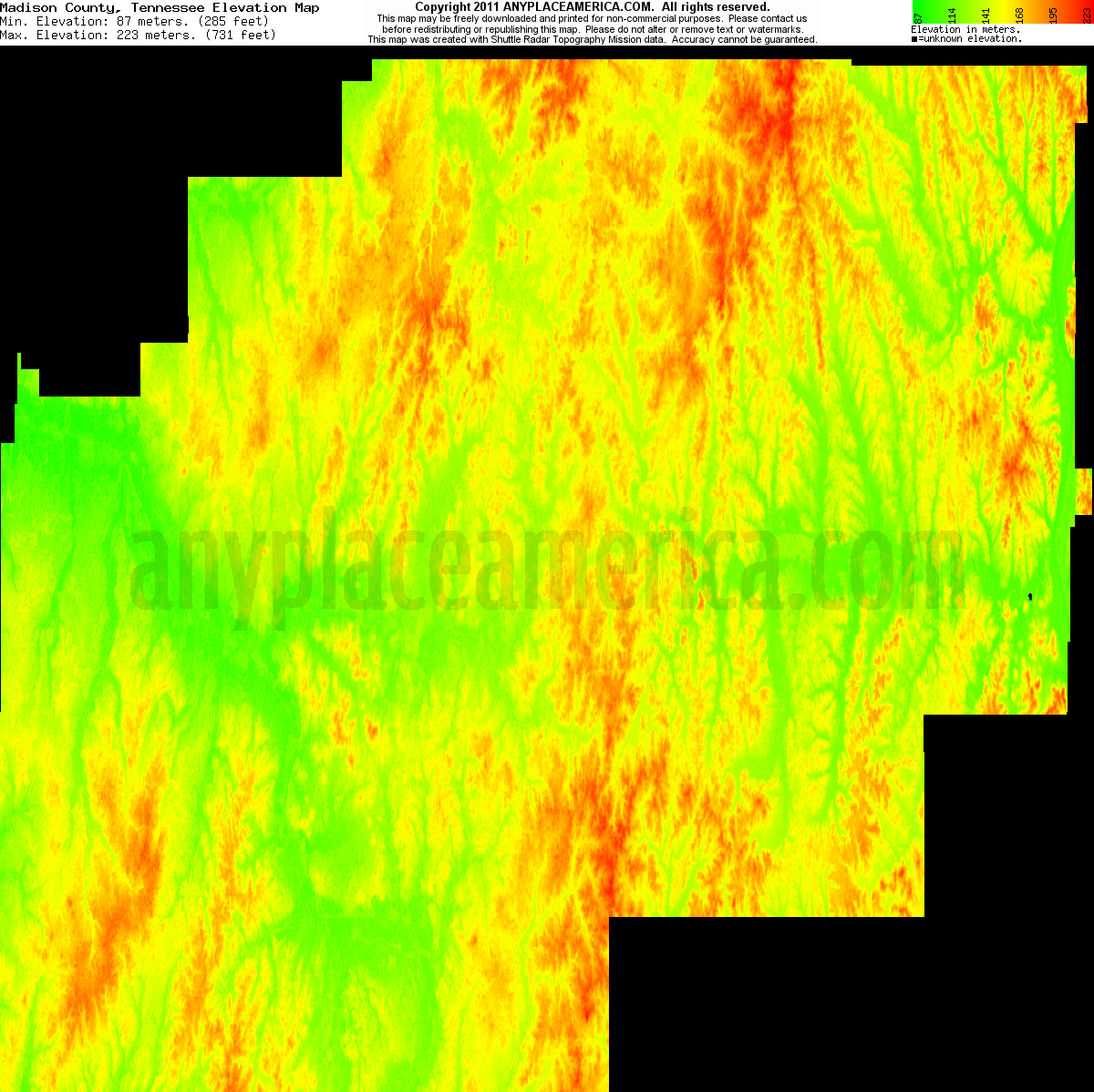 Free Madison County, Tennessee Topo Maps & Elevations