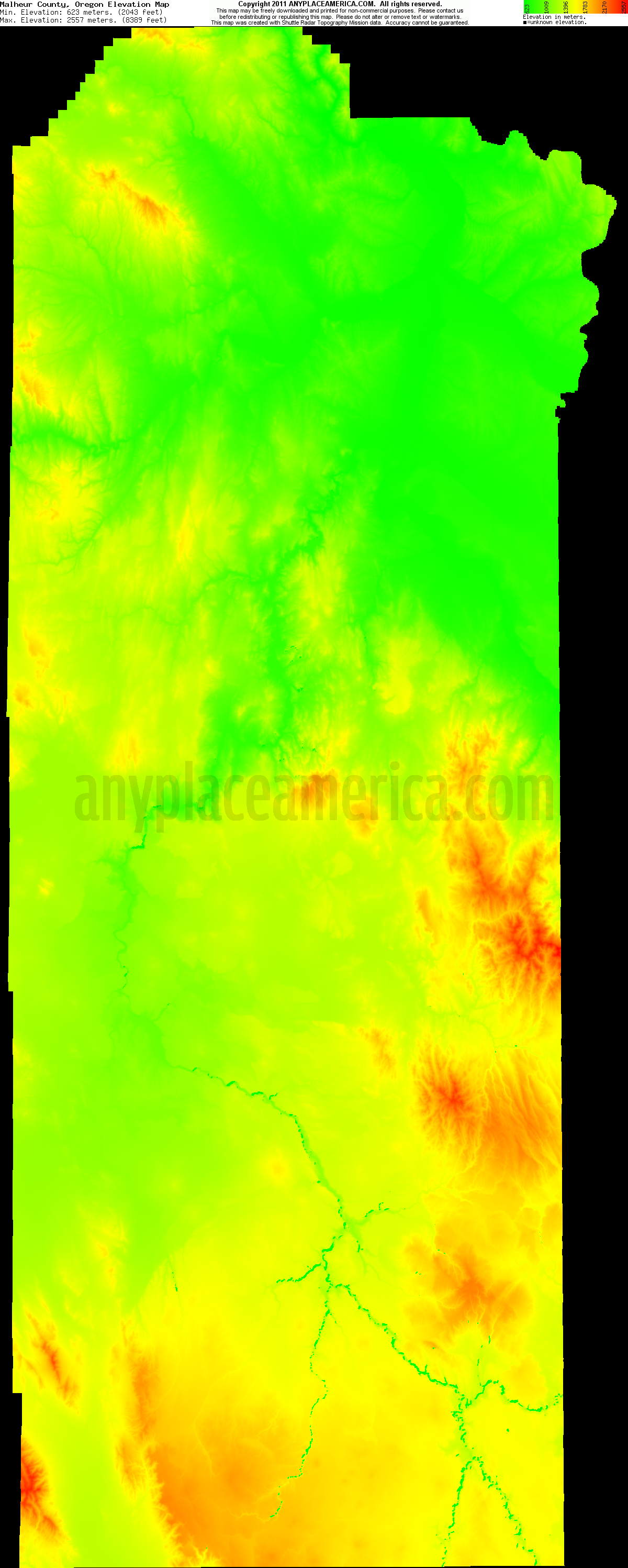 Free Malheur County, Oregon Topo Maps & Elevations