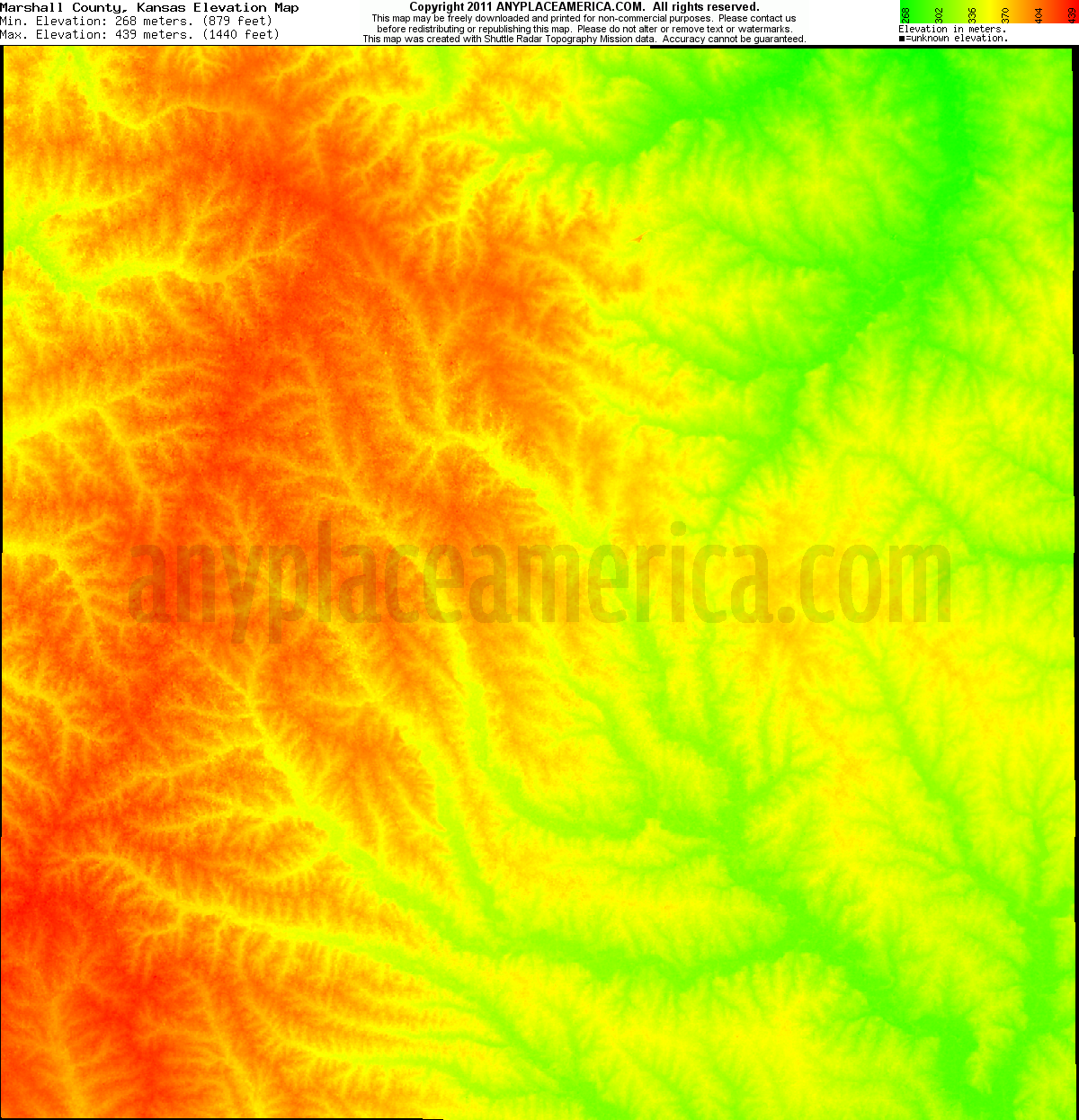 Free Marshall County, Kansas Topo Maps & Elevations