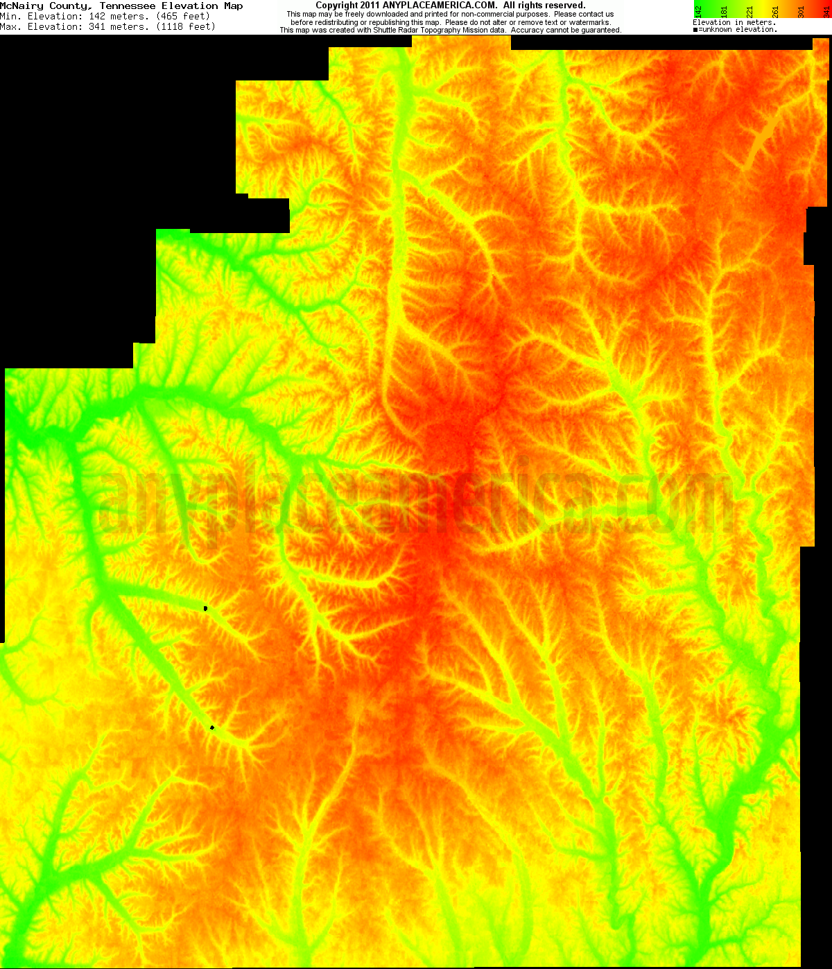 Free McNairy County, Tennessee Topo Maps & Elevations