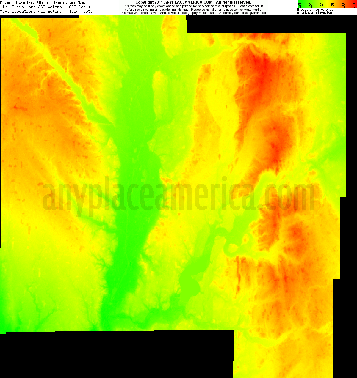 Free Miami County, Ohio Topo Maps & Elevations