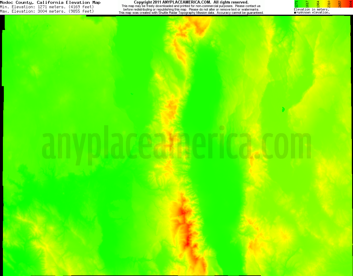 Free Modoc County, California Topo Maps & Elevations