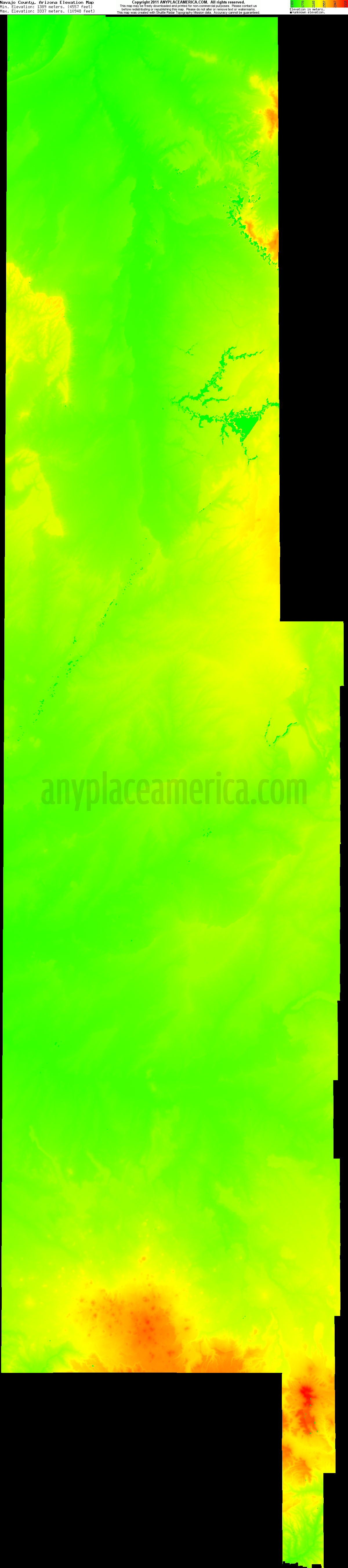 Free Navajo County, Arizona Topo Maps & Elevations