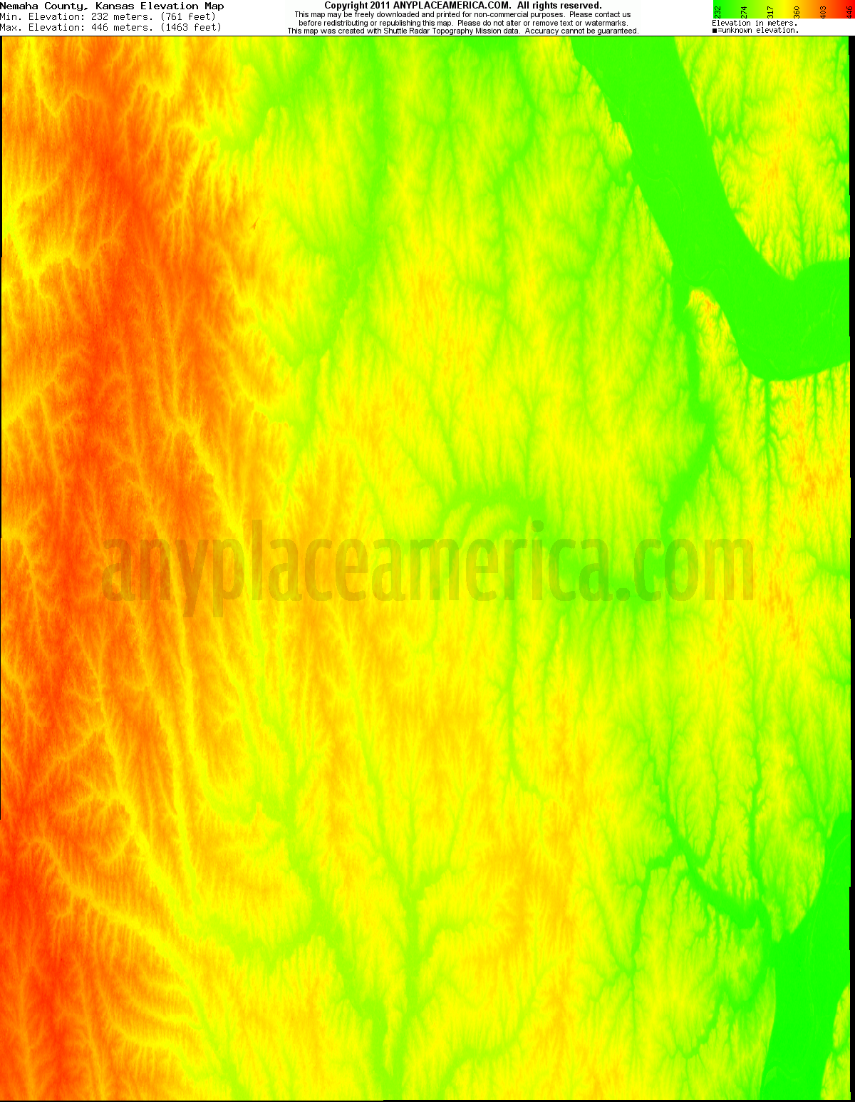 Free Nemaha County, Kansas Topo Maps & Elevations