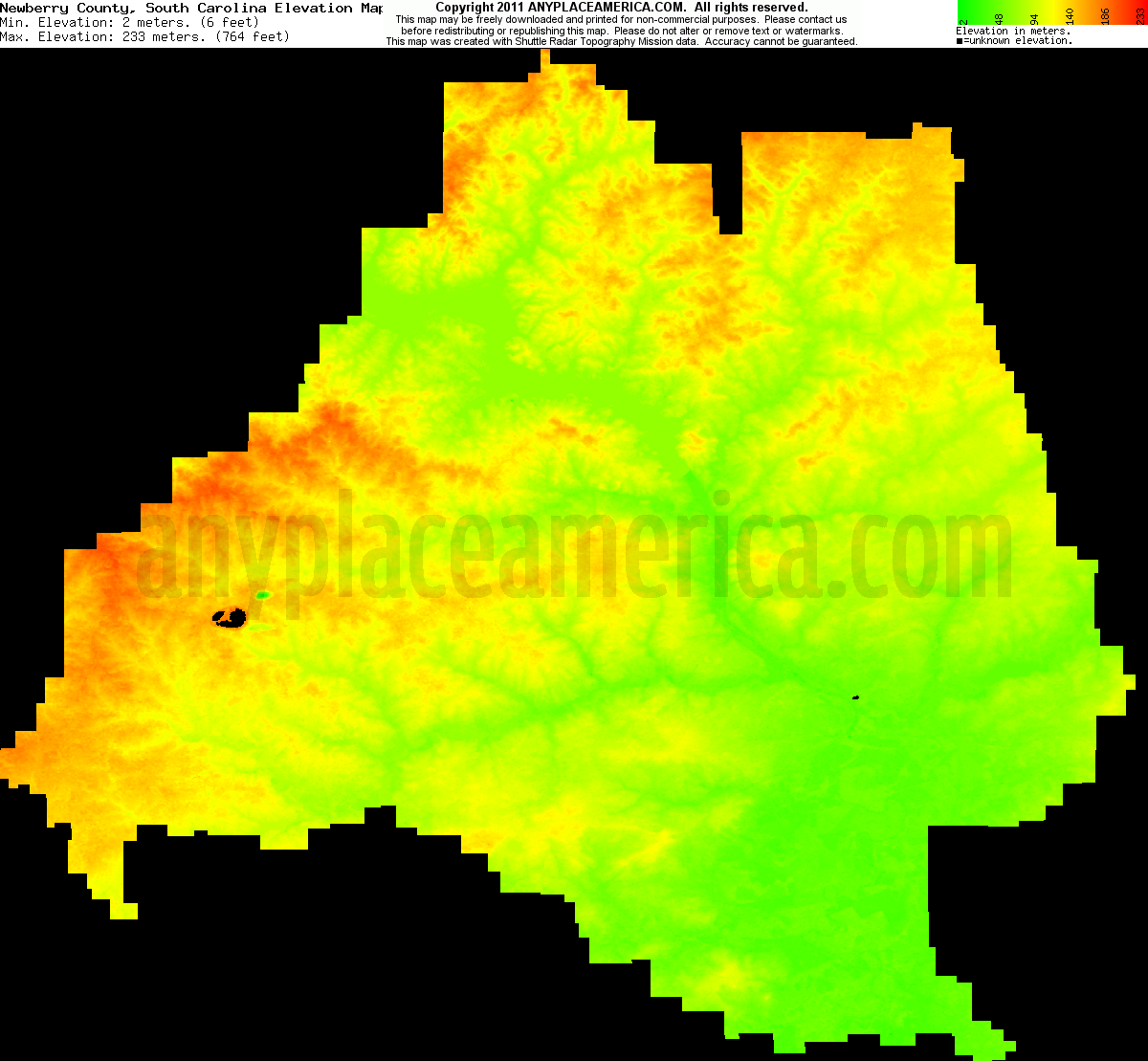 Free Newberry County, South Carolina Topo Maps & Elevations