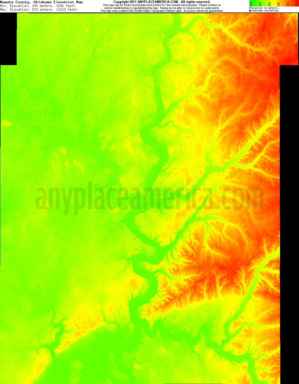 Free Nowata County, Oklahoma Topo Maps & Elevations