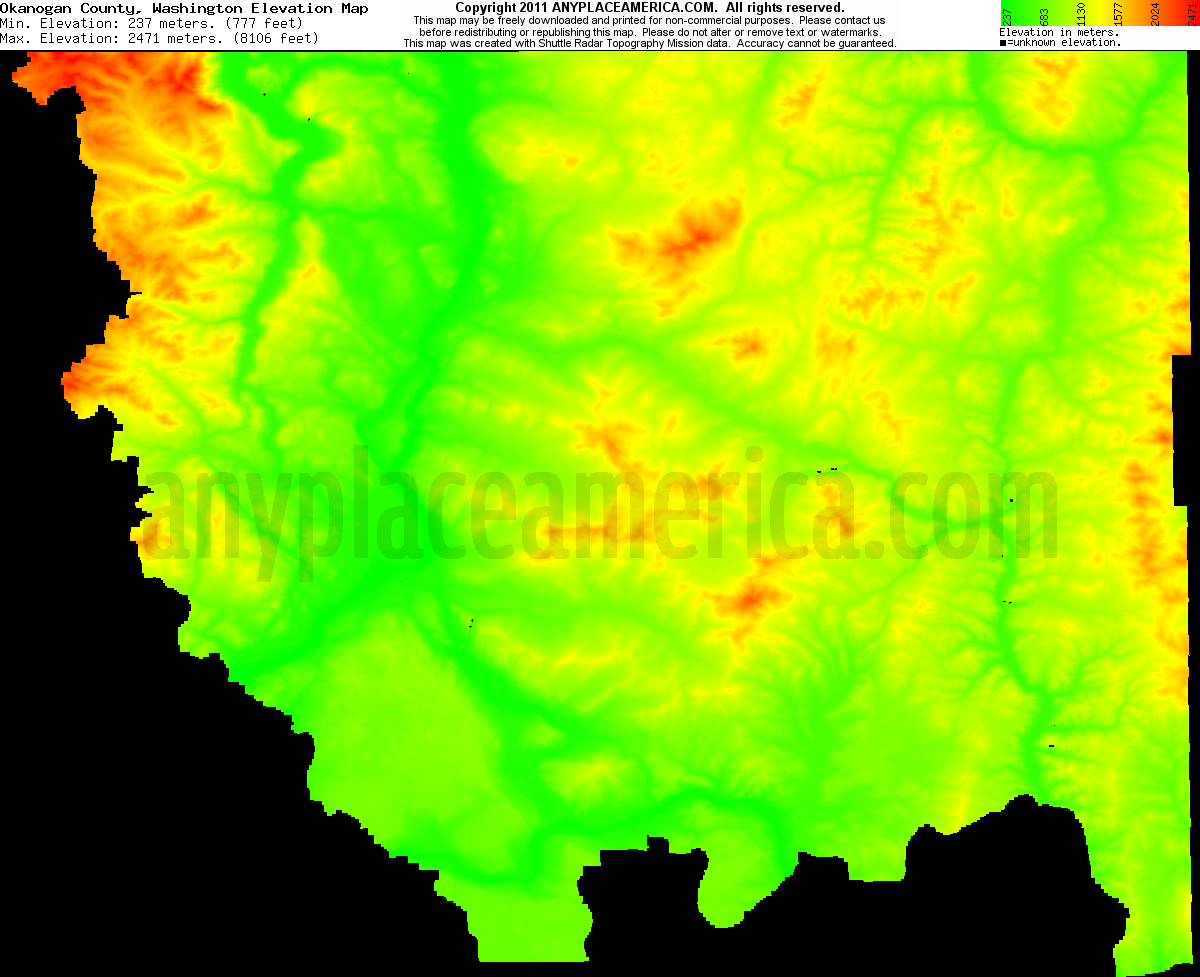 Free Okanogan County, Washington Topo Maps & Elevations