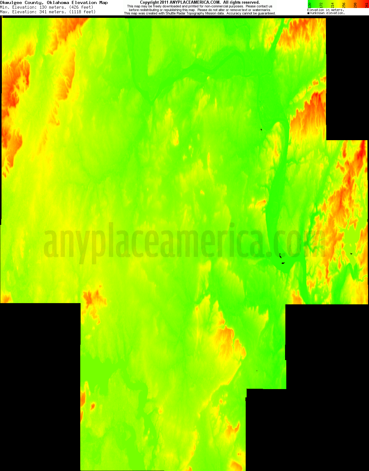 Free Okmulgee County, Oklahoma Topo Maps & Elevations