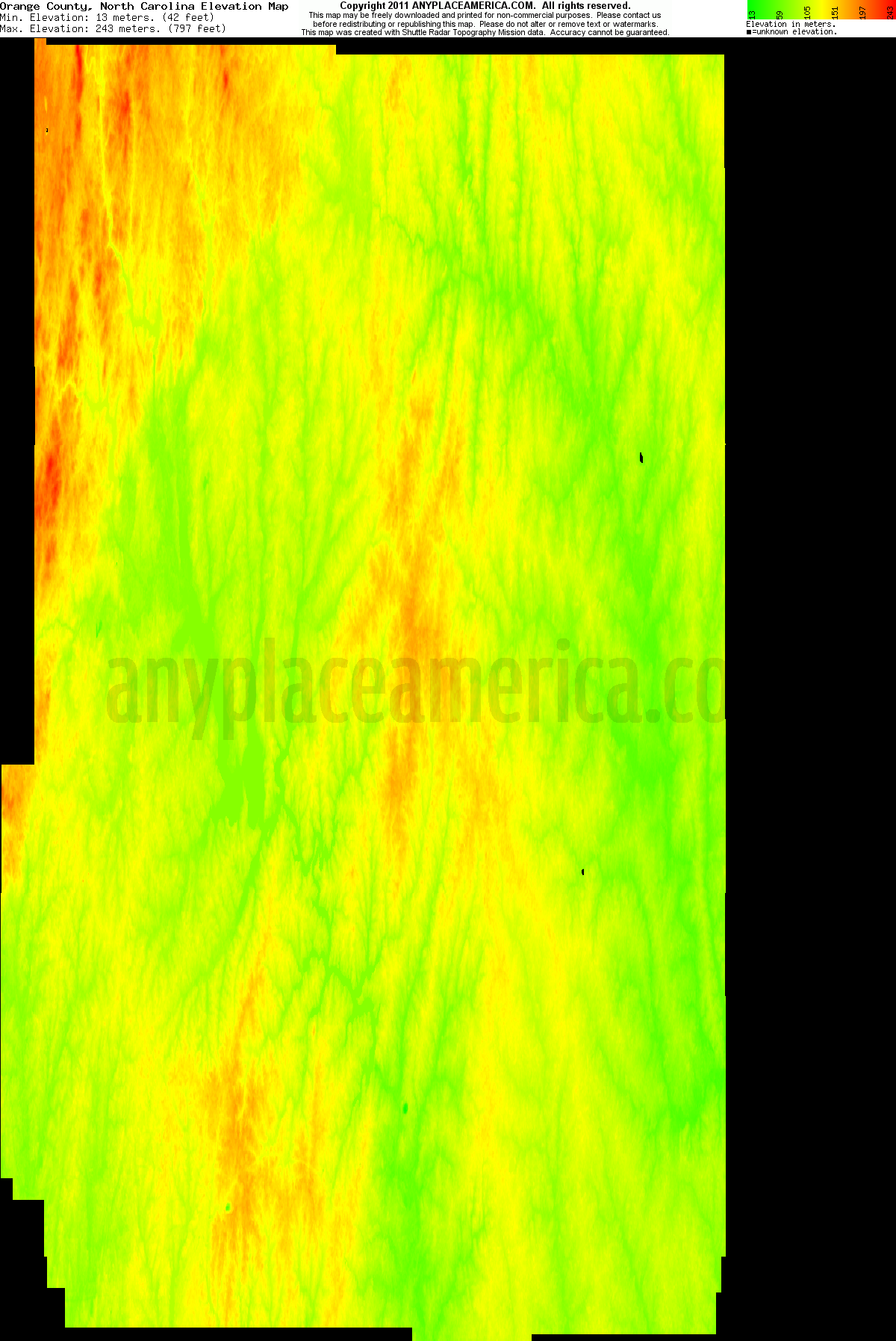 Free Orange County, North Carolina Topo Maps & Elevations