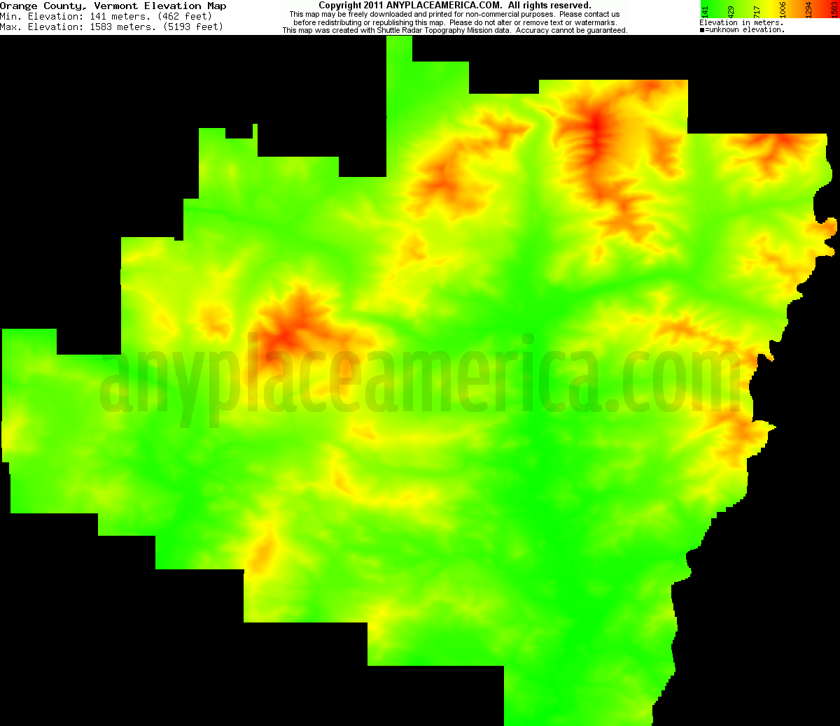 Free Orange County, Vermont Topo Maps & Elevations