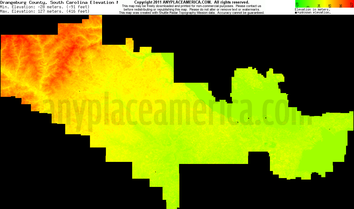 Free Orangeburg County, South Carolina Topo Maps & Elevations