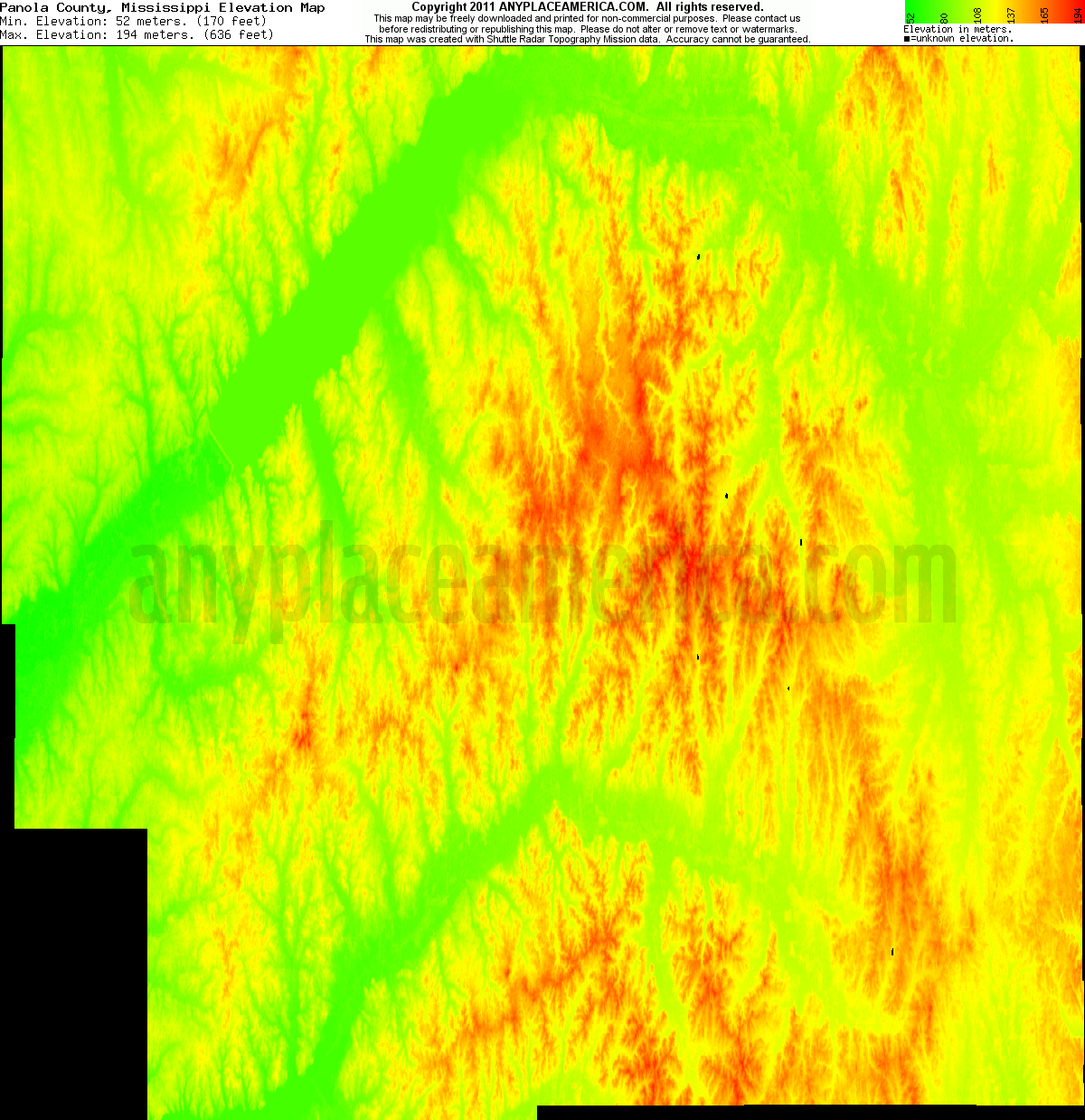 Free Panola County, Mississippi Topo Maps & Elevations