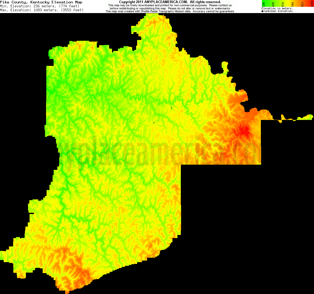 Free Pike County, Kentucky Topo Maps & Elevations