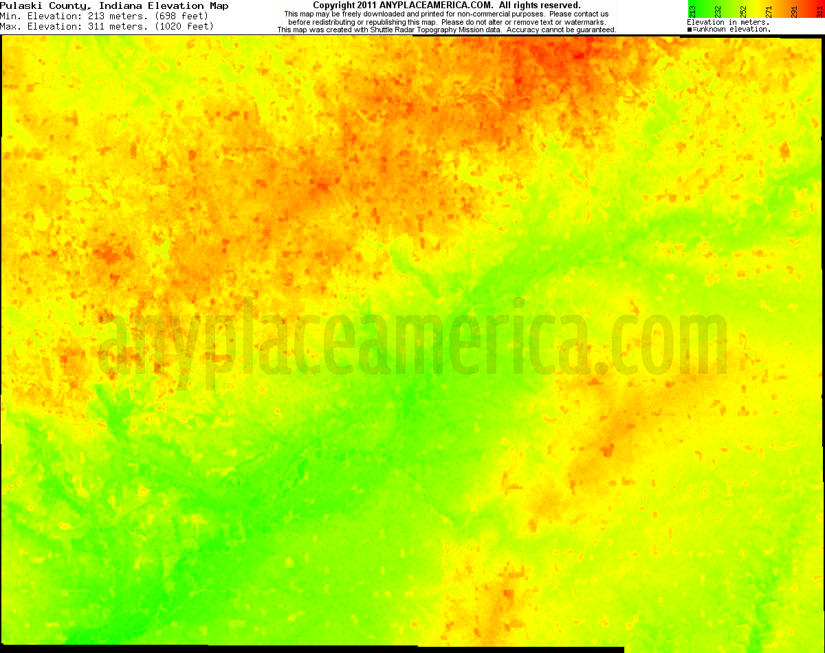 Free Pulaski County, Indiana Topo Maps & Elevations