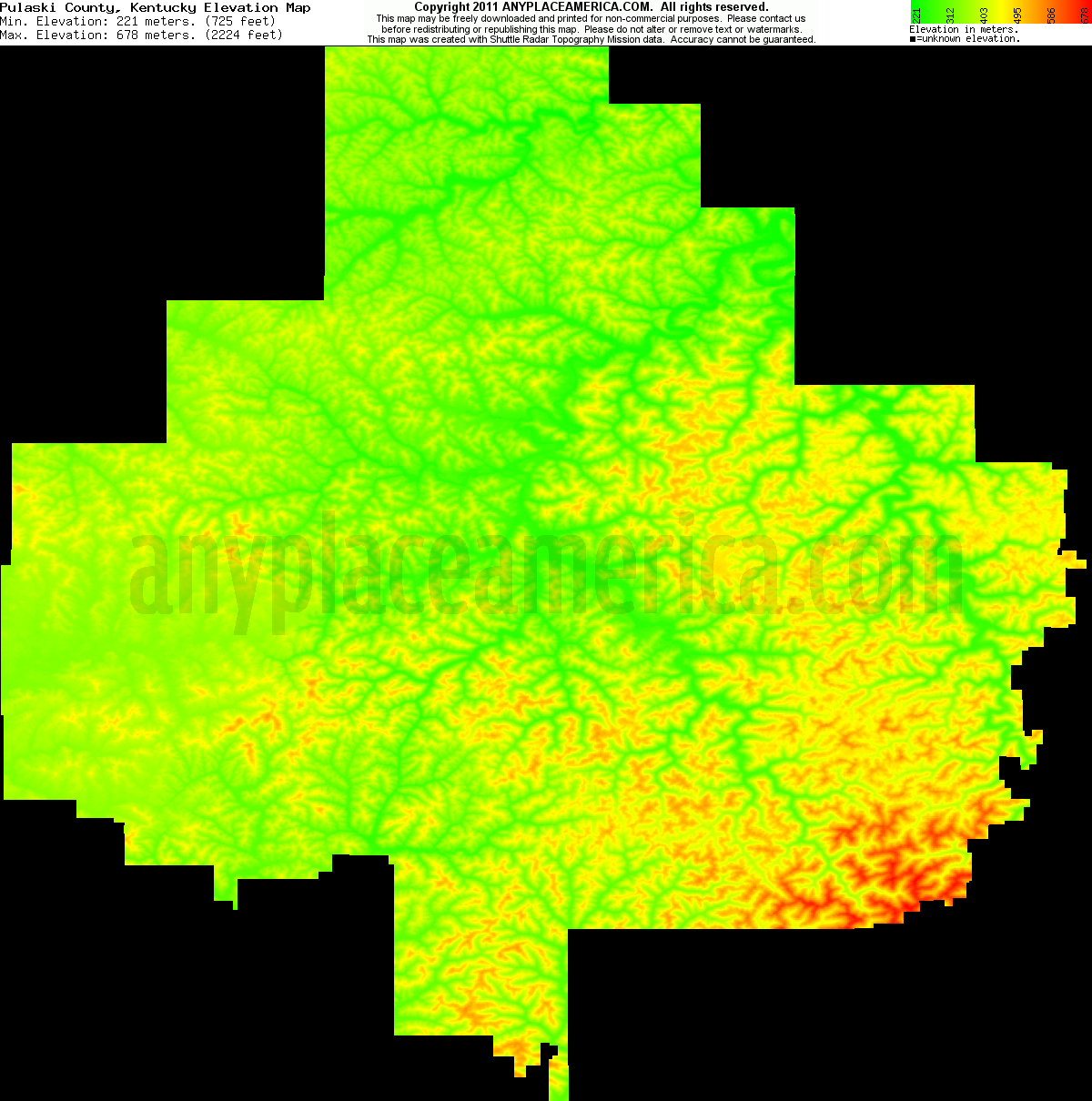 Free Pulaski County, Kentucky Topo Maps & Elevations