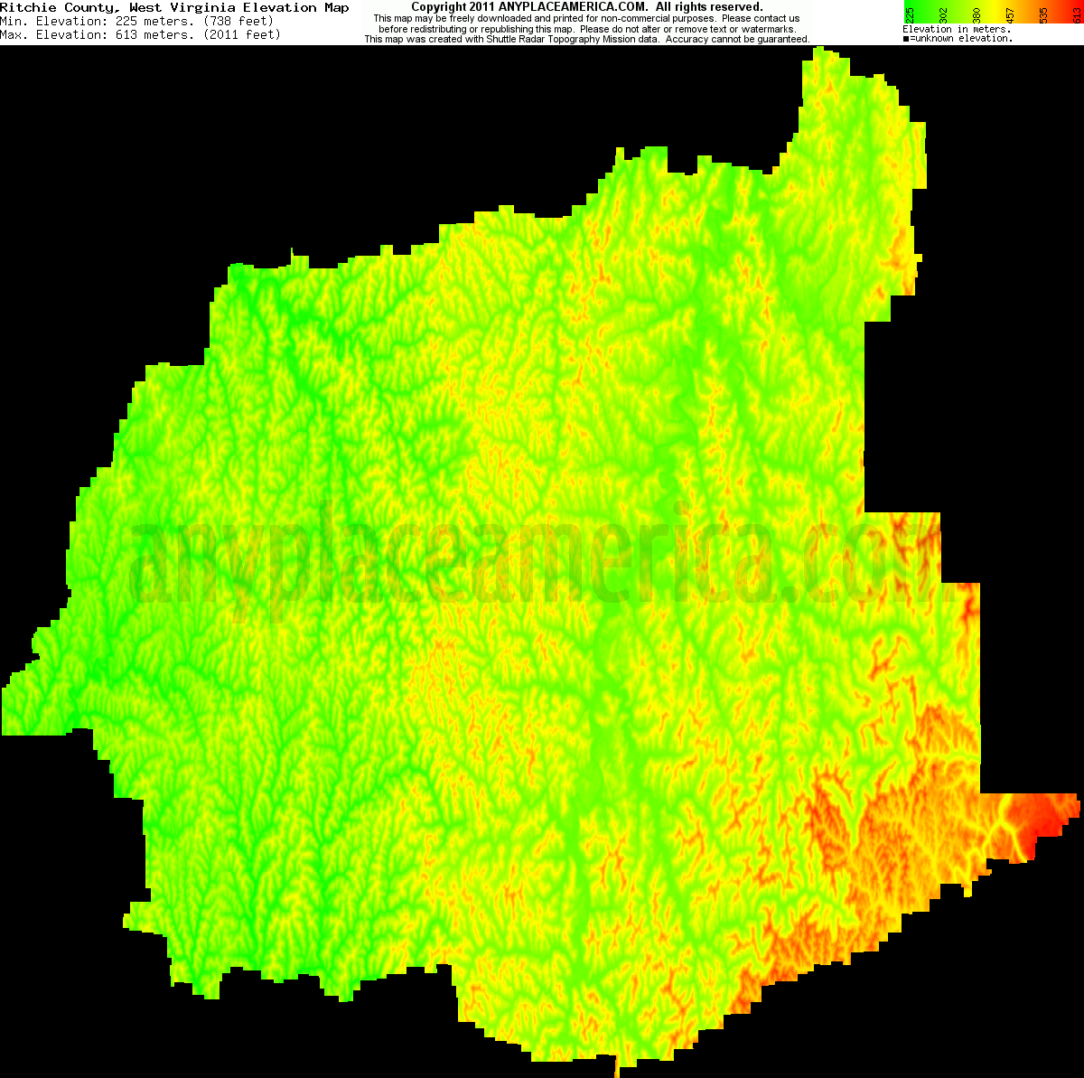 Free Ritchie County, West Virginia Topo Maps & Elevations