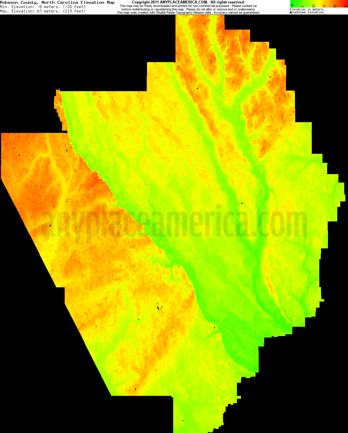 Free Robeson County, North Carolina Topo Maps & Elevations