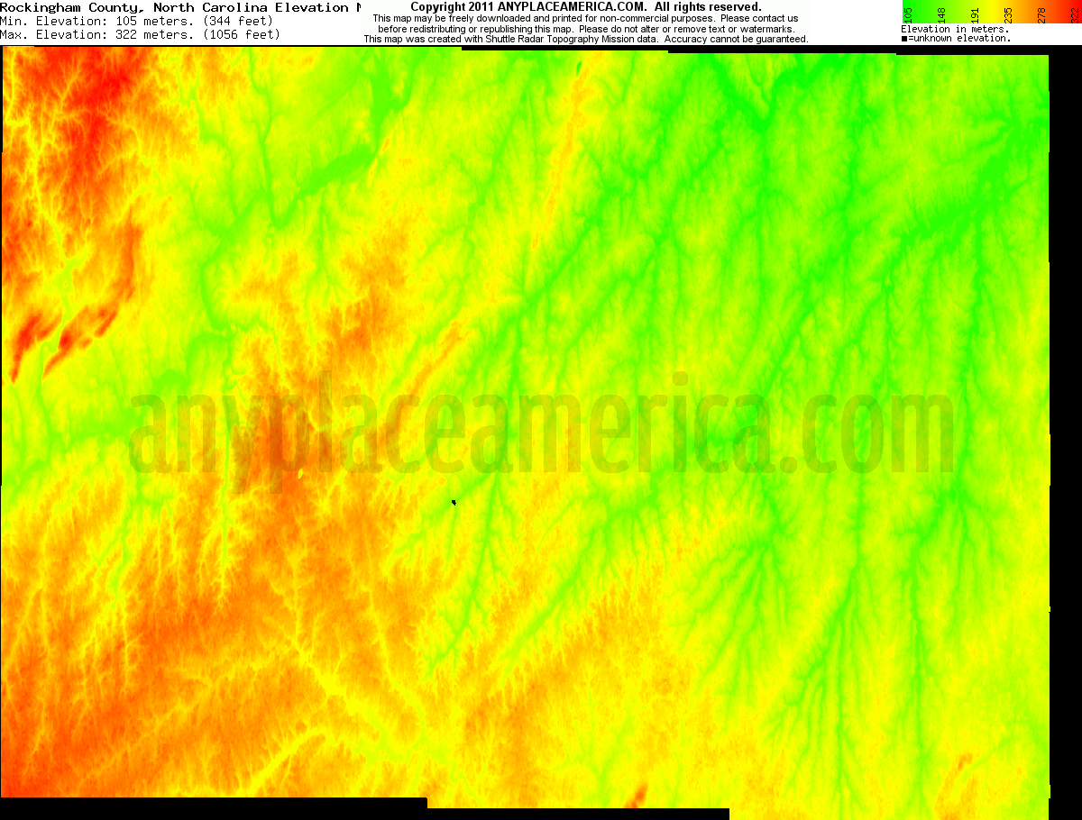 Free Rockingham County, North Carolina Topo Maps & Elevations
